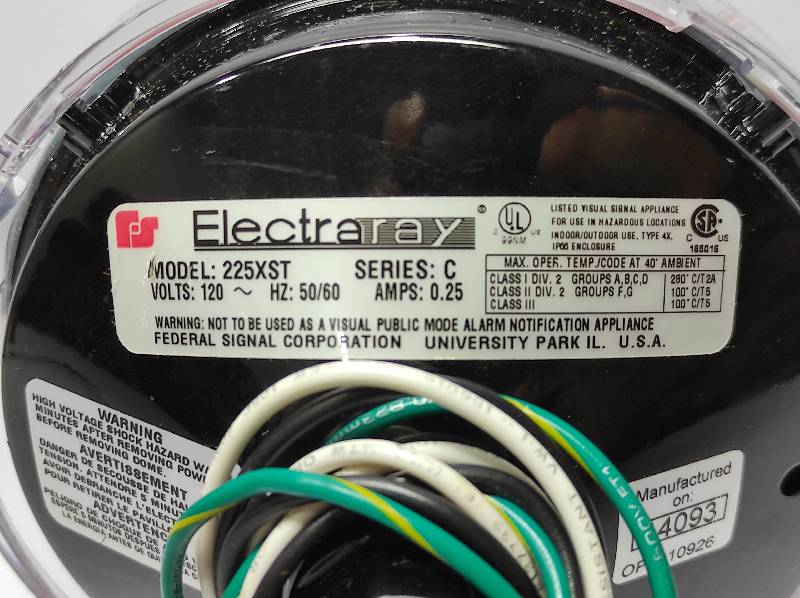 Federal Signal 151XST Visual Signal Red Strobe Light 12-24VDC 1.3-.6A ...