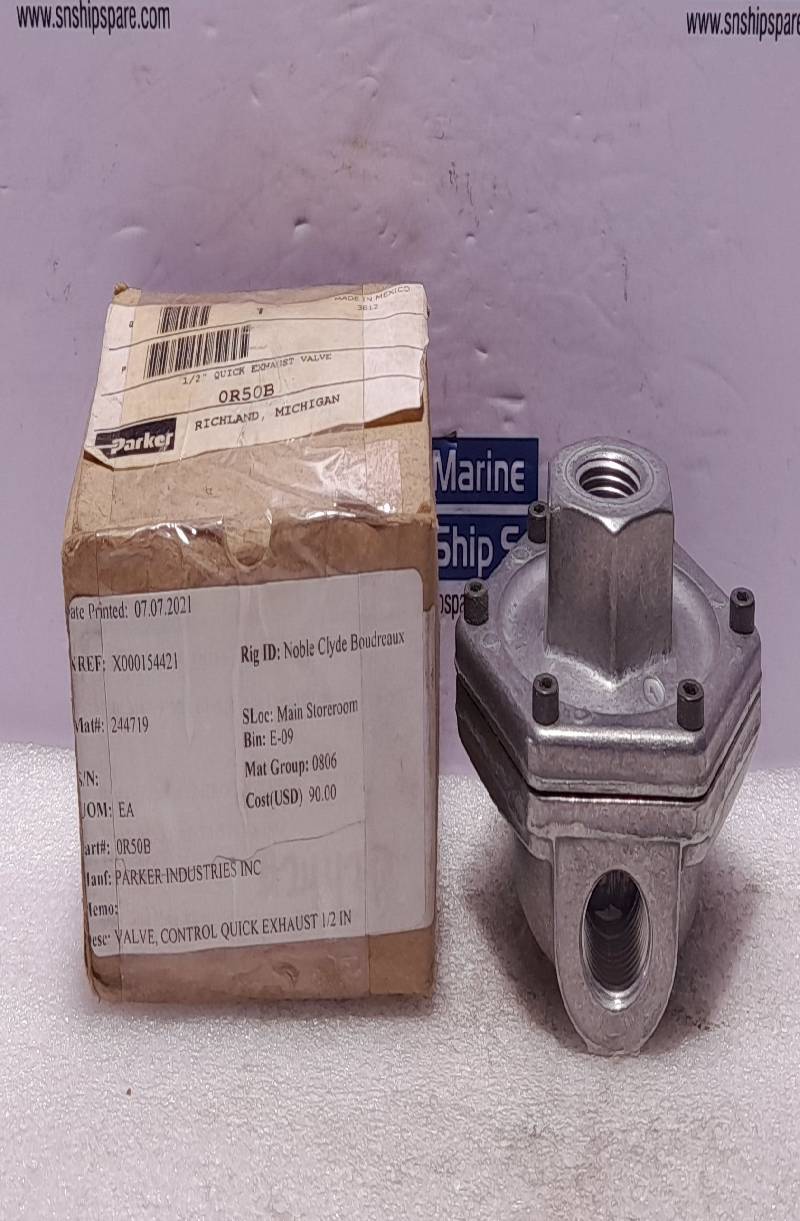 Parker Schrader Bellows 0R50B ½” Quick Exhaust Valve Max PSI 150 - S N ...